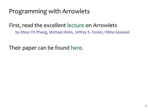 Ppt Lecture 23 Implementing Arrowlets Lifting Handlers With