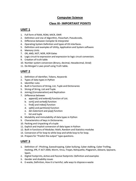 Computer Science Important Points Pdf String Computer Science Numbers