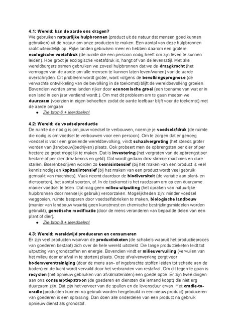 Samenvatting H4 Duurzaamheid Ecologische Impact And Oplossingen Studeersnel