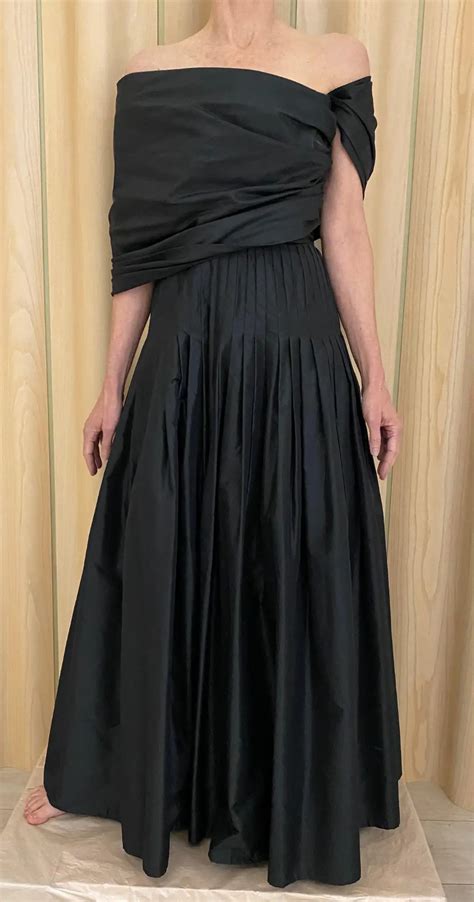 Vintage Bill Blass Black Silk Tafetta Gown