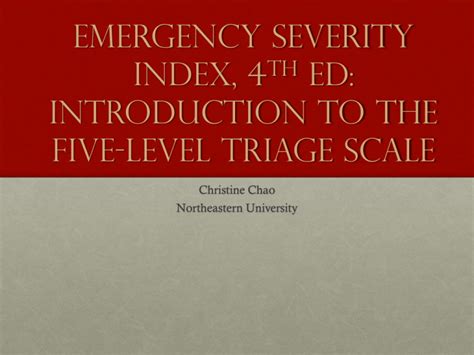 ESI Triage System Why Emerfency Departments Should Consider A