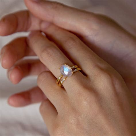 Moonstone Ring Set Serena And Hailey Linjer Jewelry