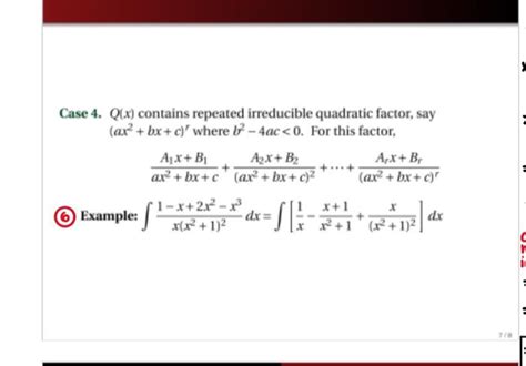 Solved How Do We Solve This Integration By Partial Fraction Chegg Com