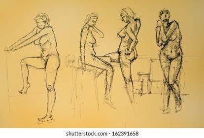 Nude Drawing Sketch Naked Women Stock Illustration Shutterstock