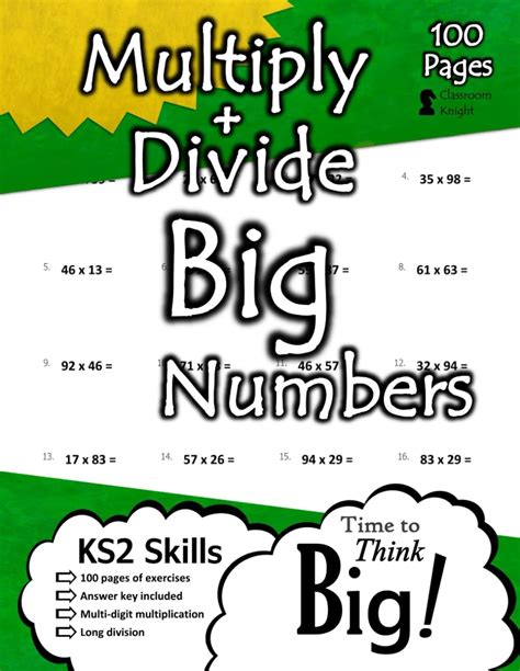 Multiply And Divide Big Numbers Answer Key Included Ks2 Workbook Desertcart Angola