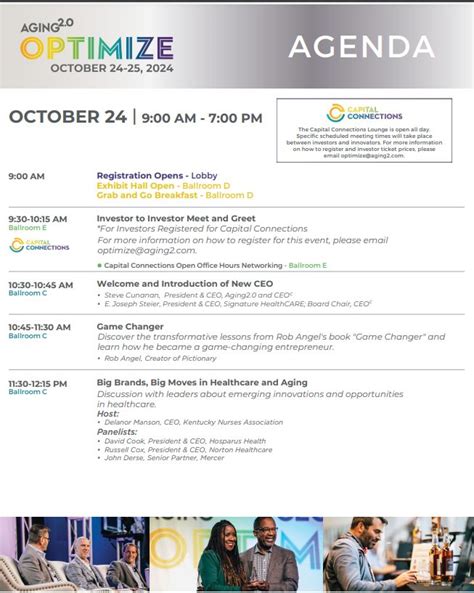 Aging20 On Linkedin 📅 Day One The 2024 Optimize Conference Agenda 📅