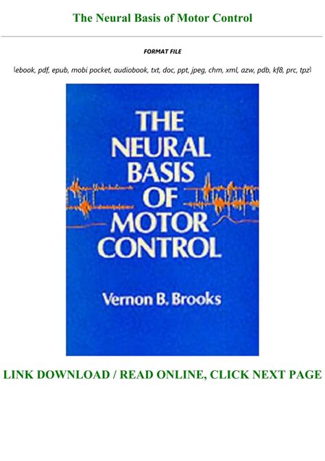 The Neural Basis Of Motor Control