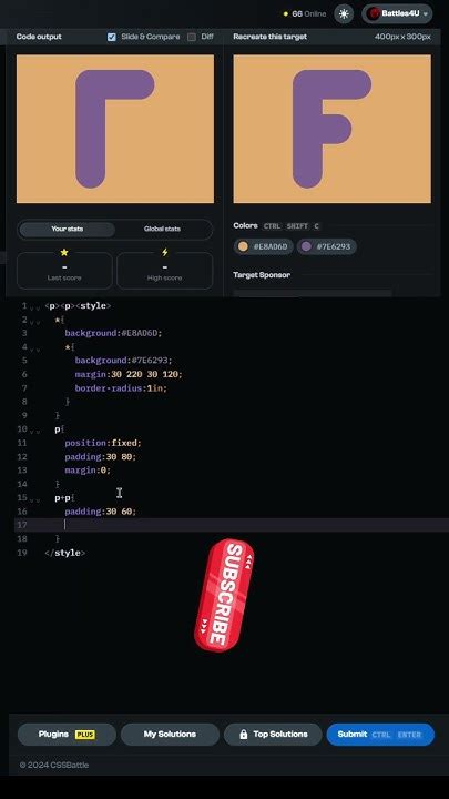 25112024 Css Battle Daily Challenge 100 Match Css Html Cssbattle Shorts Battles4u