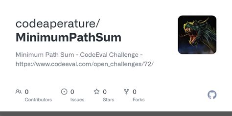 Github Codeaperature Minimumpathsum Minimum Path Sum Codeeval Challenge Https