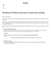 Reading Writing Exercise 4 Summary Writing IGCSE AID Pdf IGCSE AID MEN U Reading Writing