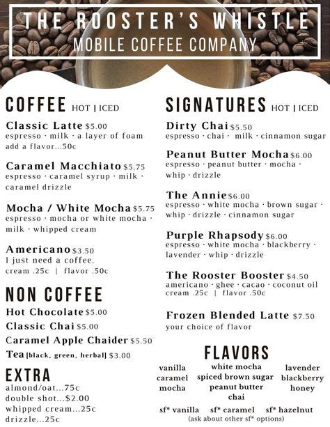 Coffee Truck Menu Ideas