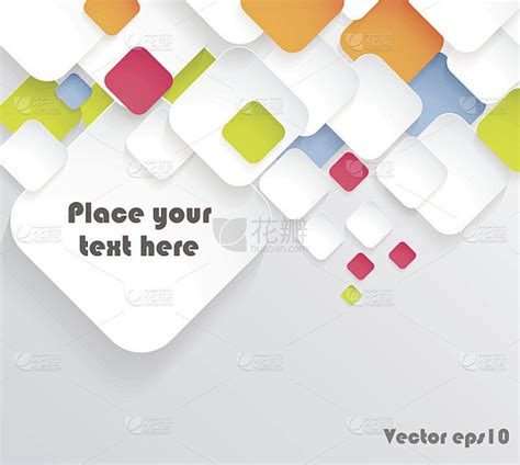 矢量背景，抽象圆角正方形的插图。