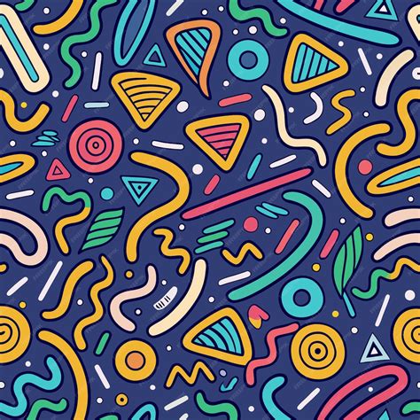 Premium Vector Abstract Shapes Pattern With Colorful Lines And