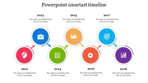 Buy Powerpoint Smartart Timeline In Multicolor Model