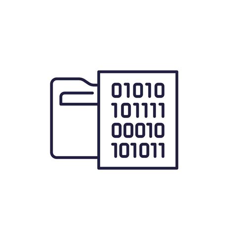 Binary Code Line Icon With A Folder 61429273 Vector Art At Vecteezy