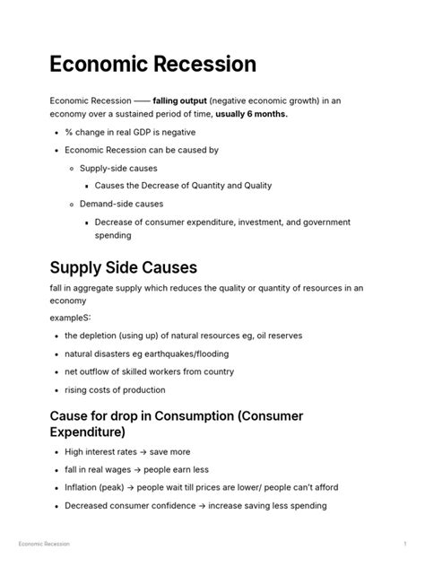 Igcse Econ Economic Recession Pdf Cost Of Living Recession Igcse Econ Economic Recession Pdf Cost Of Living Recession