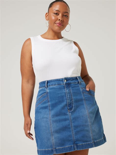 Curve Amaze Maddy Seam Front Skirt