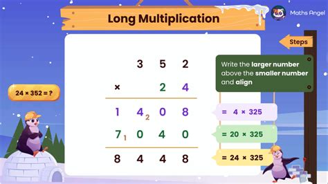 Long Multiplication Method Steps Examples