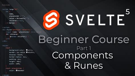 Getting Started W Svelte Introduction To Syntax Runes And Components