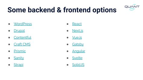 A Survey Of Decoupled And Static Website Solutions From Stanford Webcamp 2023 Quant