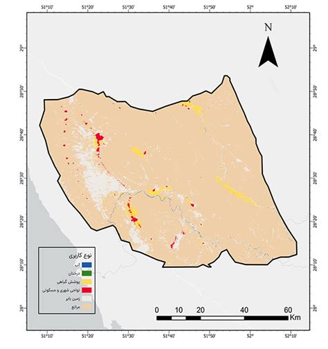 جدیدترین نقشه کاربری اراضی شهرستان تنگستان با دقت 10 متری