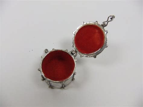 Vintage Miniature Alpaca Silver Snare Drum Trinket Bo Gem