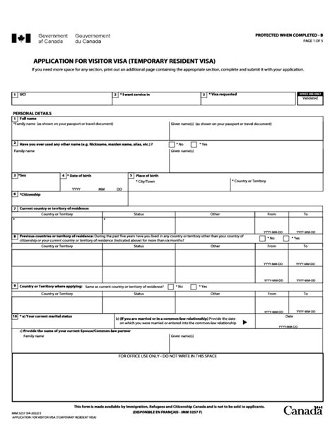Imm5257 Form Fill Out And Sign Online Dochub