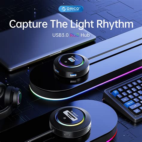 ORICO RGB Desktop Type Port USB Hub with Audio Mic Port ORICO奥睿科官网