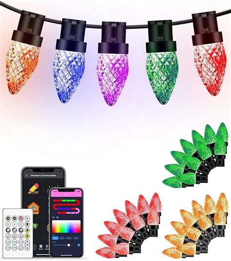 C9 Christmas Lights Outdoor Diy 33ft Extendable Smart 50 Led Color