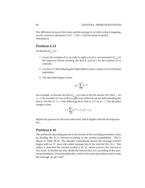 Chapter 8 Part 1 Digital Image Processing Solution Manual Exercises Digital Image Processing