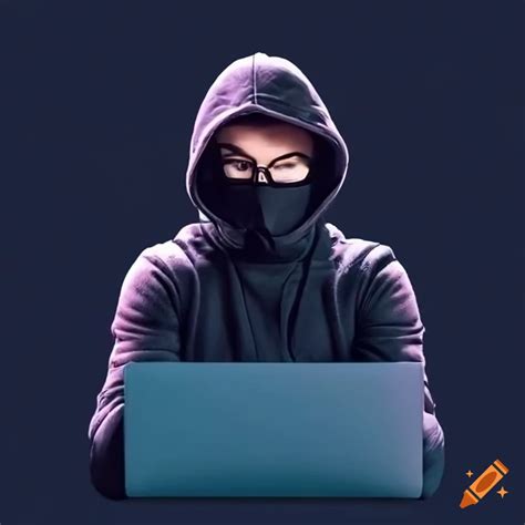 Nerdy Programmer Coding On High Tech Laptop On Craiyon