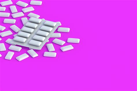 블리스 터 팩에 껌이 많이 있습니다 민트 풍선 껌 공간을 복사합니다 3d 렌더링 3차원 형태에 대한 스톡 사진 및 기타 이미지 3차원 형태 기포 단일 객체 Istock