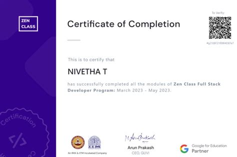 Nivetha T On Linkedin Im Happy To Share That Ive Obtained A New