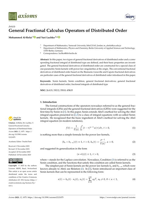 Pdf General Fractional Calculus Operators Of Distributed Order