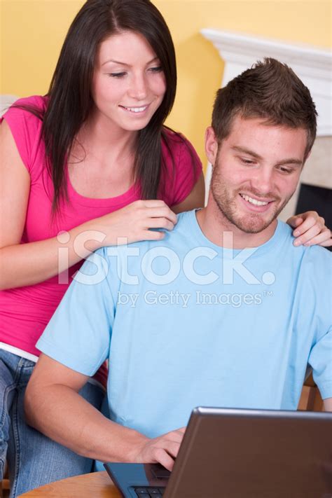 Couple Using Notebook Computer Stock Photo Royalty Free Images FreeImages