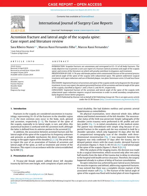 Acromion Fracture And Lateral Angle Of The Scapula Spine Case Report