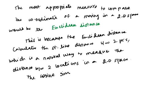 solved which measure euclidean distance or cosine similarity is most