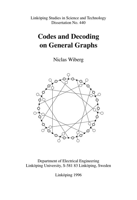 Pdf Codes And Decoding On General Graphs