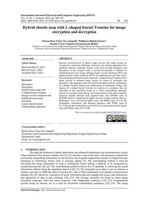 Hybrid Chaotic Map With L Shaped Fractal Tromino For Image Encryption And Decryption Pdf