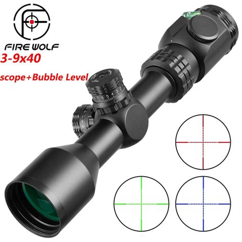 Fire Wolf 3 9x40 Tactical Rifle Scope Optical Rgb Button Cross Dot