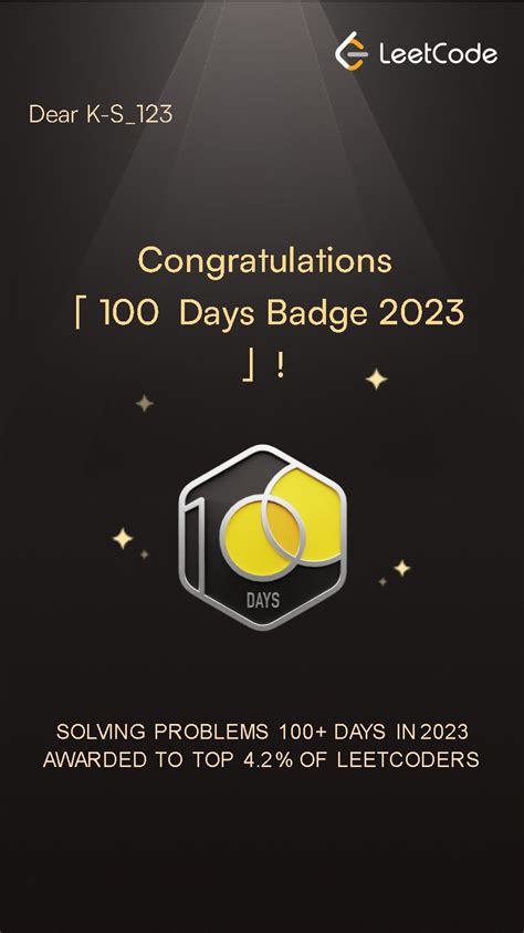 Hello Everyone Achieved A Milestone 🎉 Obtaining The 100 Day Badge At