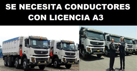 Se Busca Conductores Con Licencia A3