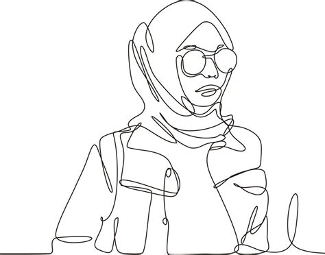 Continuous Line Illustration Design Girl Posing 13075092 Vector Art At