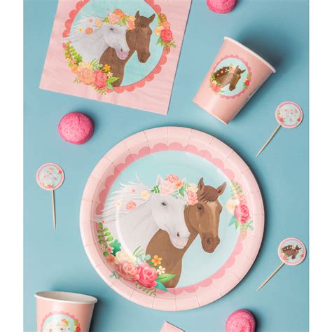 Feestborden Paarden Roze Dreams 8st Feestbazaar Nl