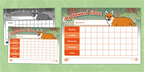 Red Fox Reward Chart Twinkl Behaviour Teacher Made