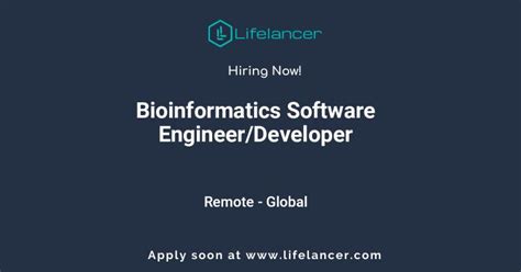 Bioinformatics Software Engineerdeveloper Remote Job Lifelancer