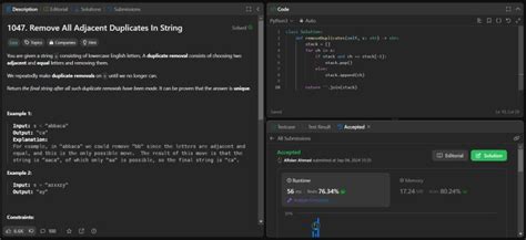 Leetcode Problem 1047 Remove Duplicates In String Arslan Ahmad Posted On The Topic Linkedin