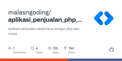 Github Malasngodingaplikasipenjualanphpmysql Aplikasi Penjualan