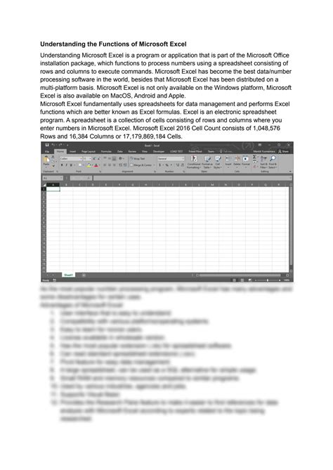 Solution Understanding The Functions Of Microsoft Excel Studypool