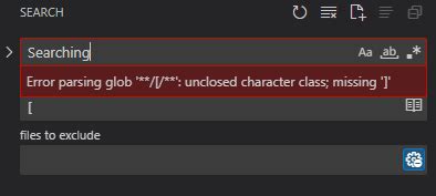 Searching For File Names Error Parsing Glob Unclosed Character Class Missing
